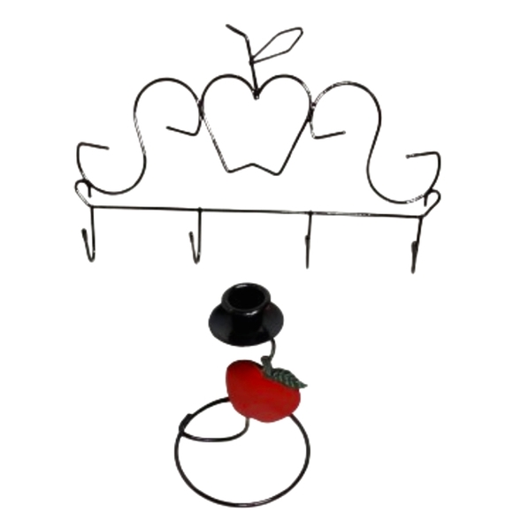 Accents | Bundle Of Black Metal Apple Hook Rail Candlestick Holder ...